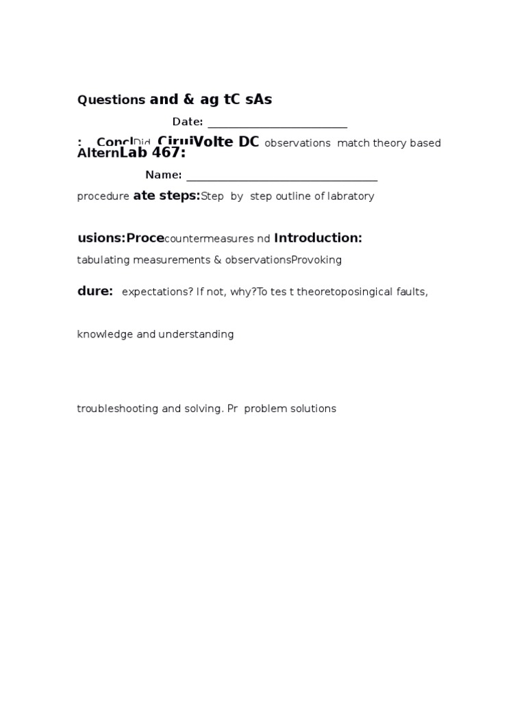 And & Ag TC Sas Ciruivolte DC Lab 467:: Questions | PDF | Teaching ...