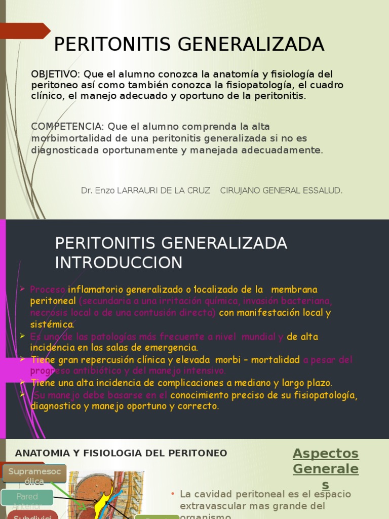 Peritonitis General | Especialidades Medicas | Medicina CLINICA
