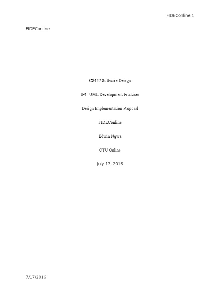 CS457 Software Design Implementation | PDF | Computers | Technology ...