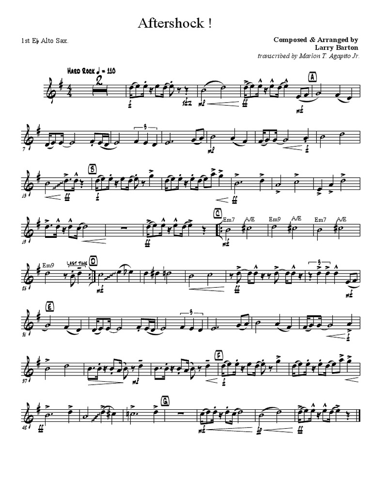 Aftershock - Larry Barton | PDF | Classical Compositions | Musical ...