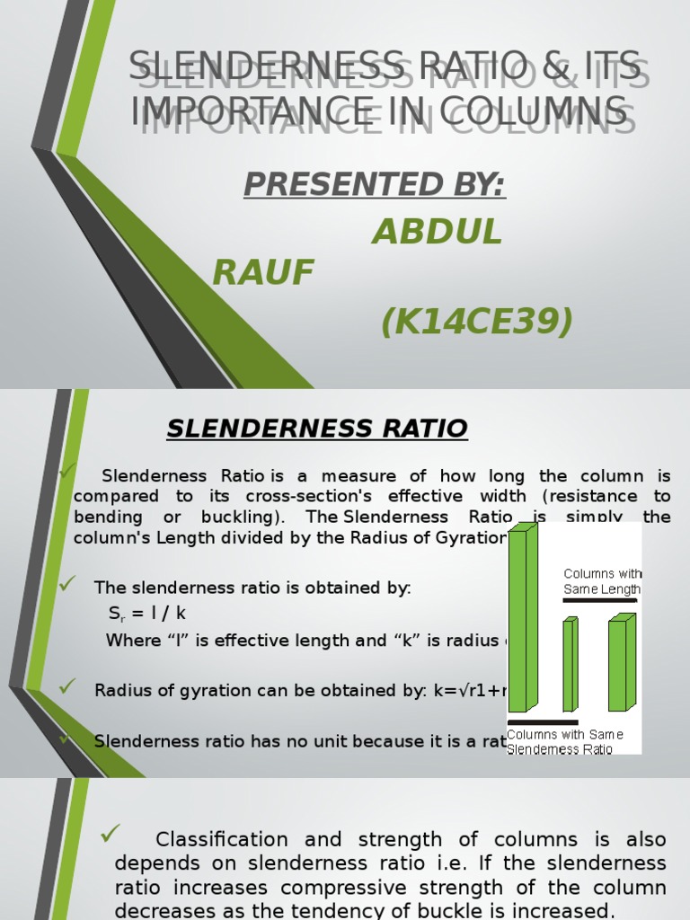 Slenderness Ratio | Column | Buckling