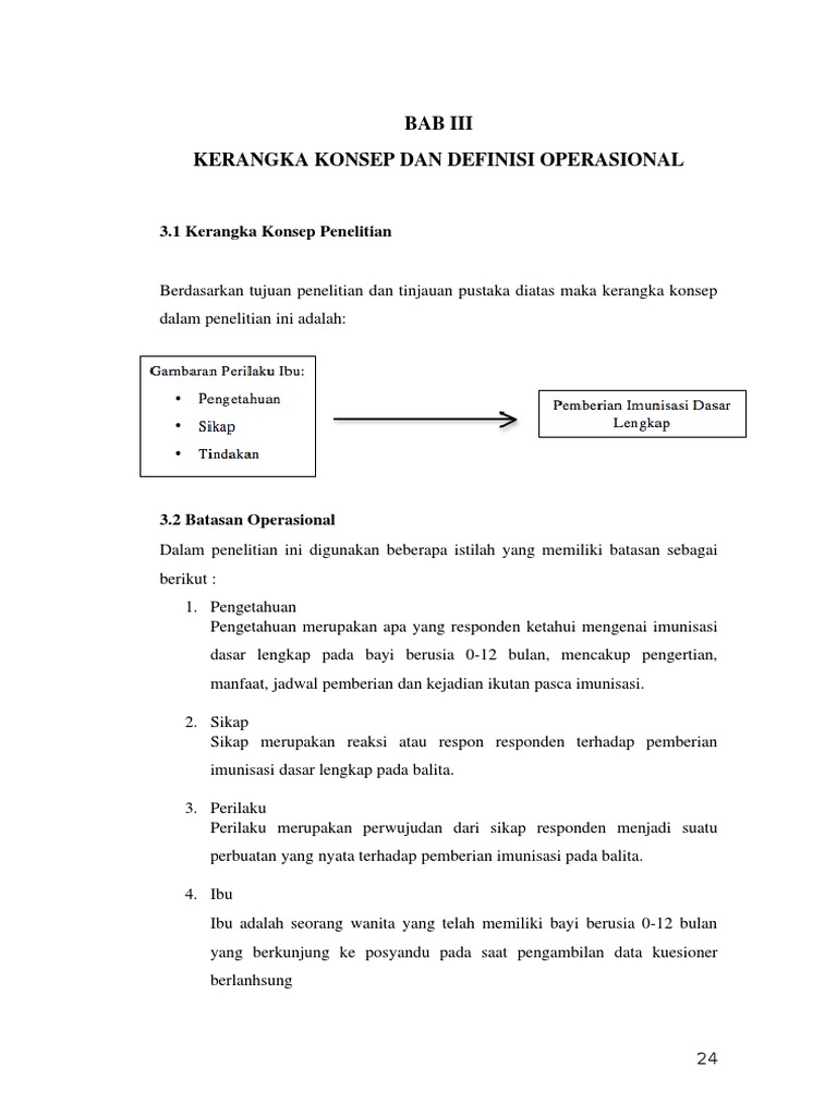 BAB 3 Kerangka Konsep Dan Definisi Operasional | PDF