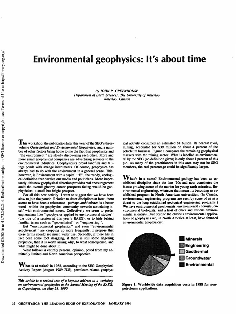 Environmental Geophysics | Geophysics | Geotechnical Engineering