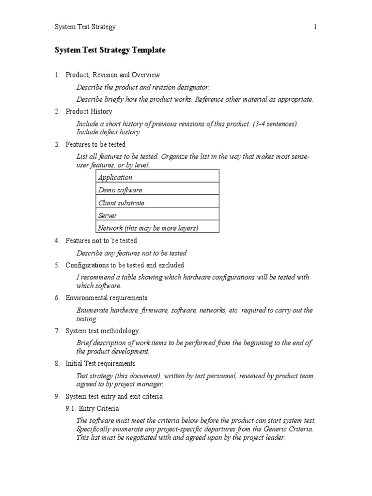 System Test Strategy Template | PDF | Software Bug | Production And ...