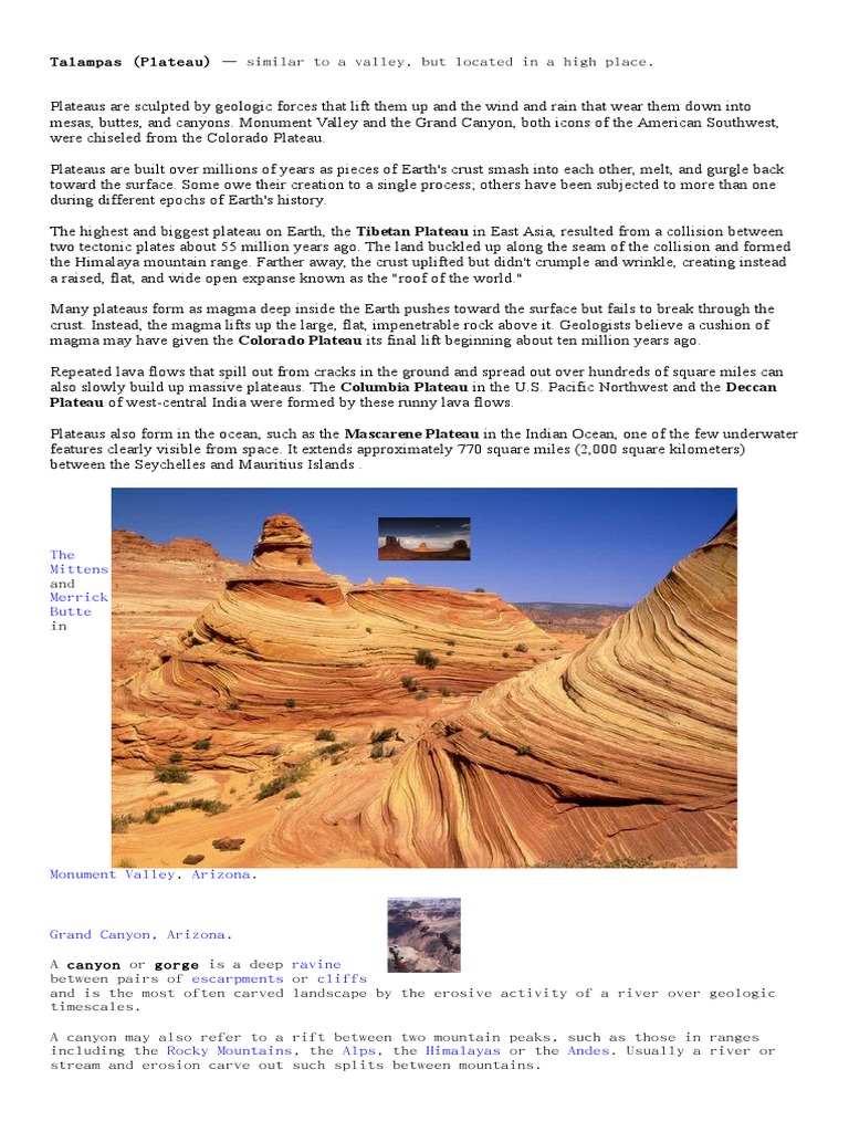 Talampas | Plateau | Canyon