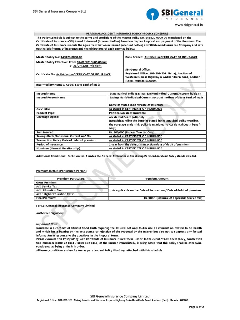 SBI Policy | PDF | Arbitral Tribunal | Insurance
