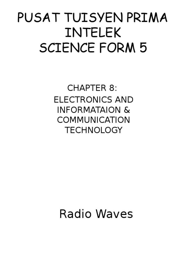 Science Form 5 Chapter 8 | PDF | Communications Satellite | Waves