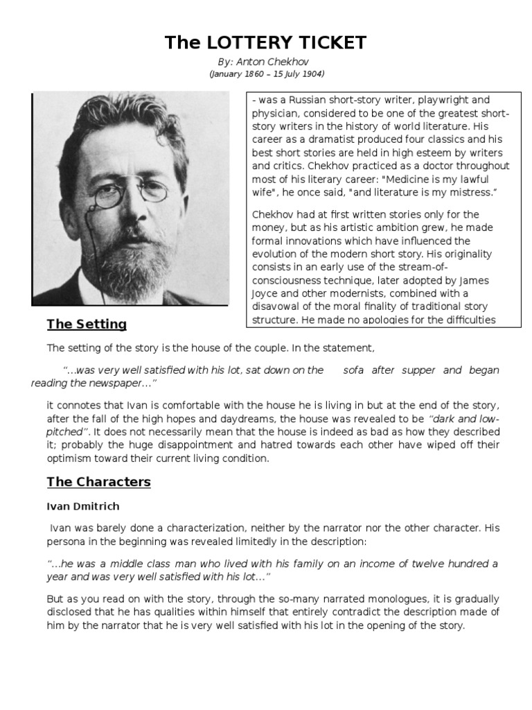 The Lottery Ticket: A Summary | PDF | Anton Chekhov | Short Stories