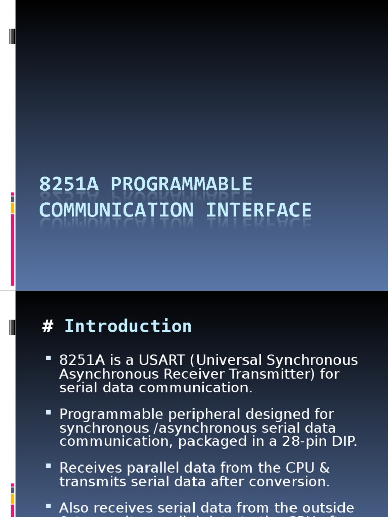 8251A USART - Programmable Communication Interface | PDF | Input/Output ...