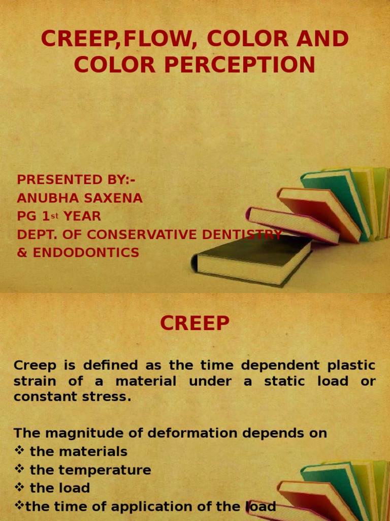 Creep, Flow, Color and Color Perception | PDF | Creep (Deformation ...