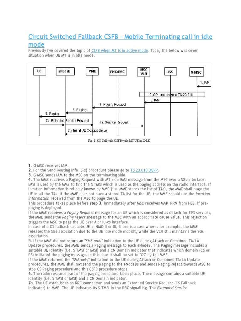 Circuit Switched Fallback CSFB | PDF | Telecommunications | Mobile Telecommunications