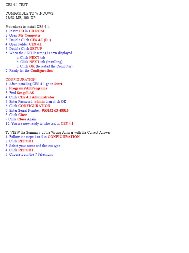 How To Install CES 4.1 TEST | PDF