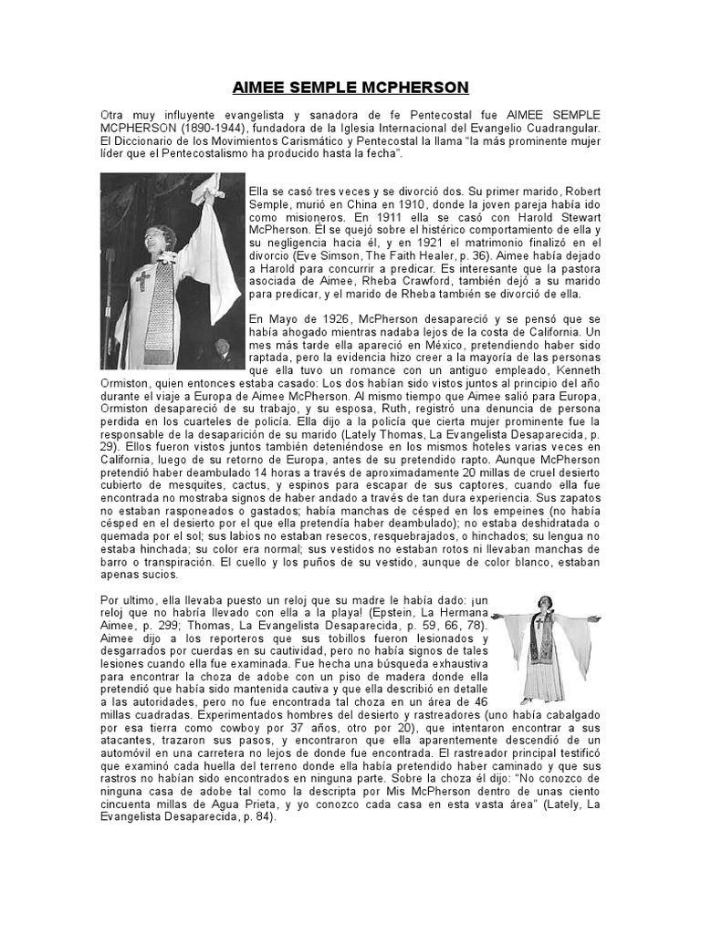 Aimee Semple McPherson | PDF | Pentecostalismo | Religión y creencia