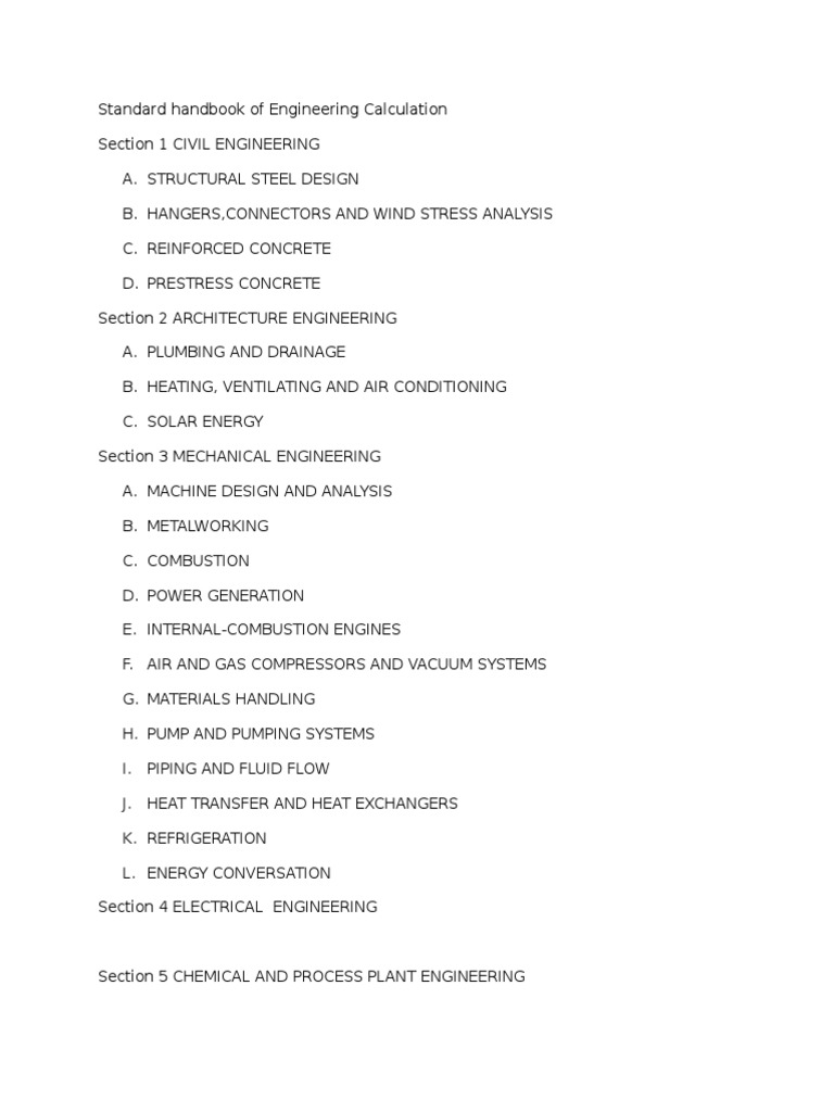 Engineering Calculations Handbook | PDF | Technology & Engineering