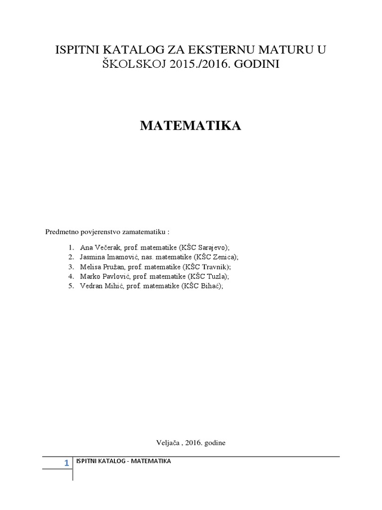 Skripta Za Maturu Iz Matematike | PDF