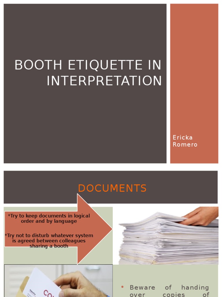Booth Etiquette for Interpreters | PDF | Human Communication ...