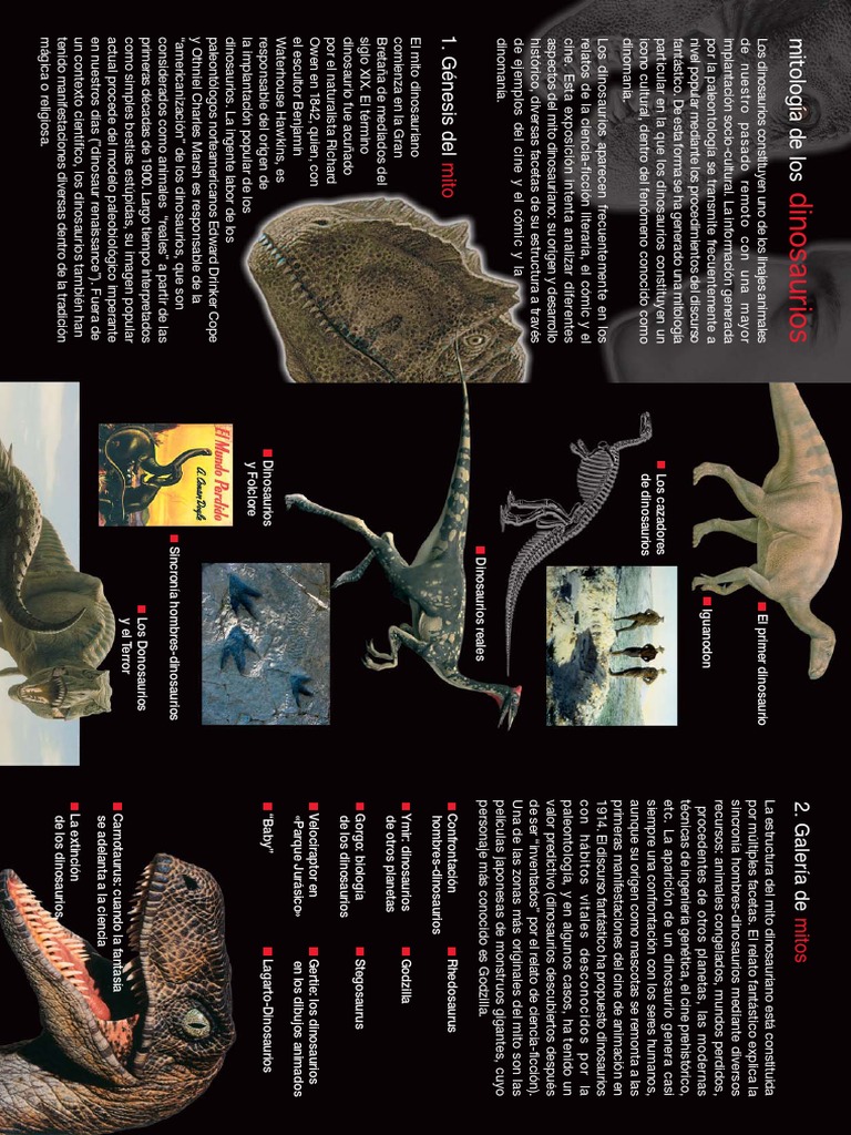 Dinos Triptico | Descargar gratis PDF | Dinosaurios | Mitología