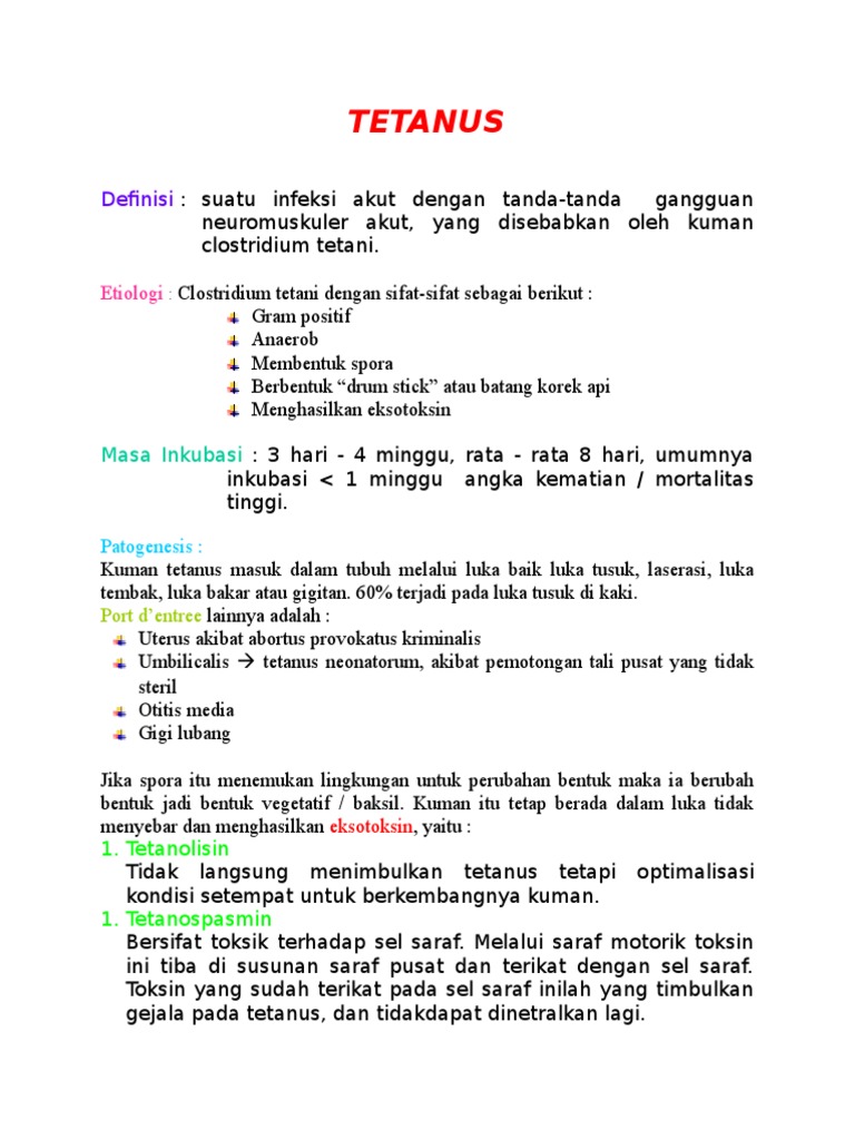 Panduan Tetanus dan Rabies | PDF