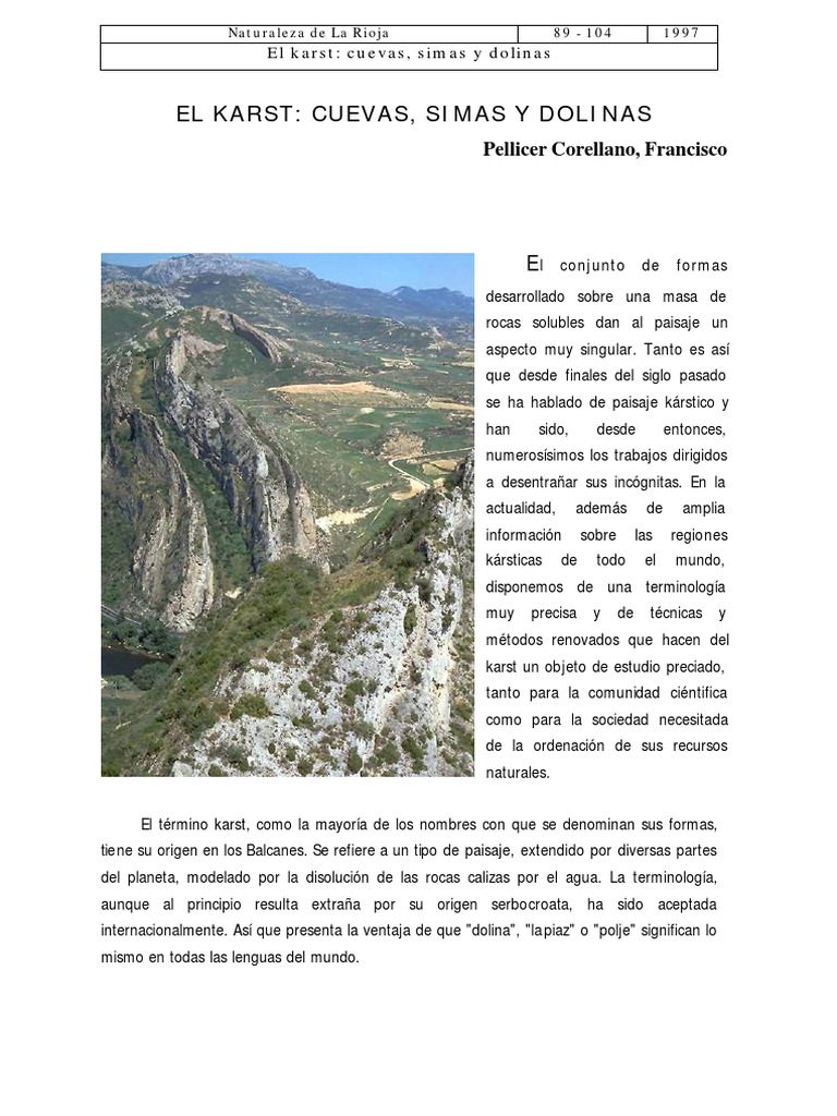 HIDROGEOLOGIA 21 - Cuevas, Simas y Dolinas | PDF | Sumidero | Ciencias ...