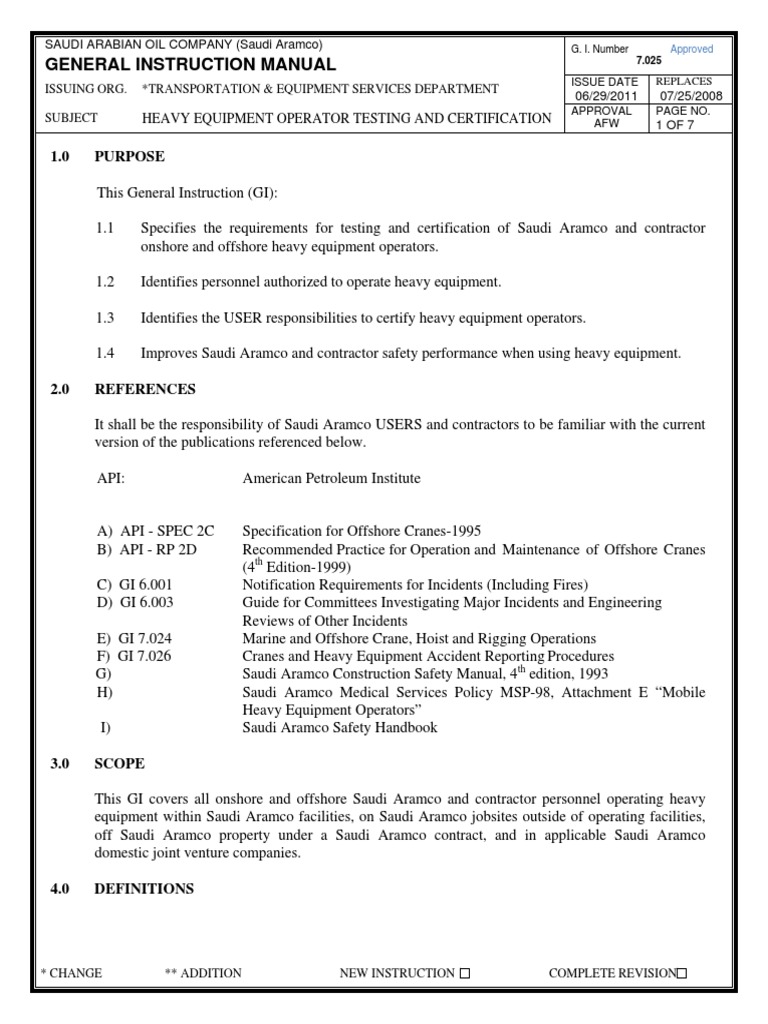 Heavy Equipment Operator Testing and Certification | Saudi Arabia ...