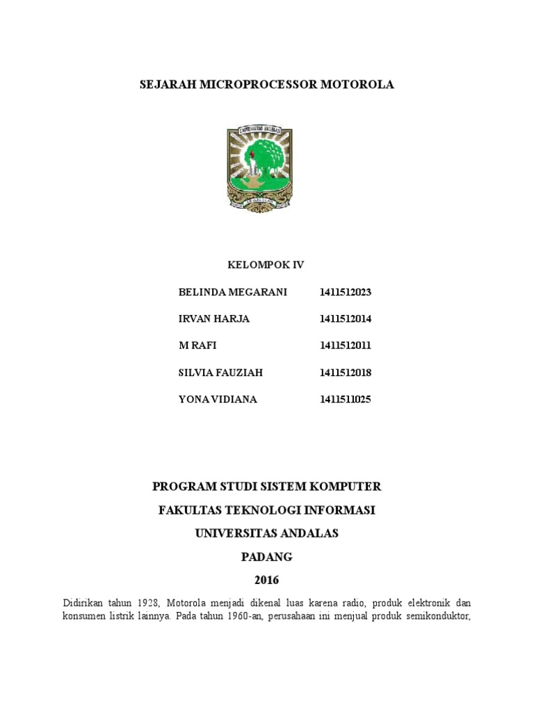 Sejarah Microprocessor Motorola | PDF
