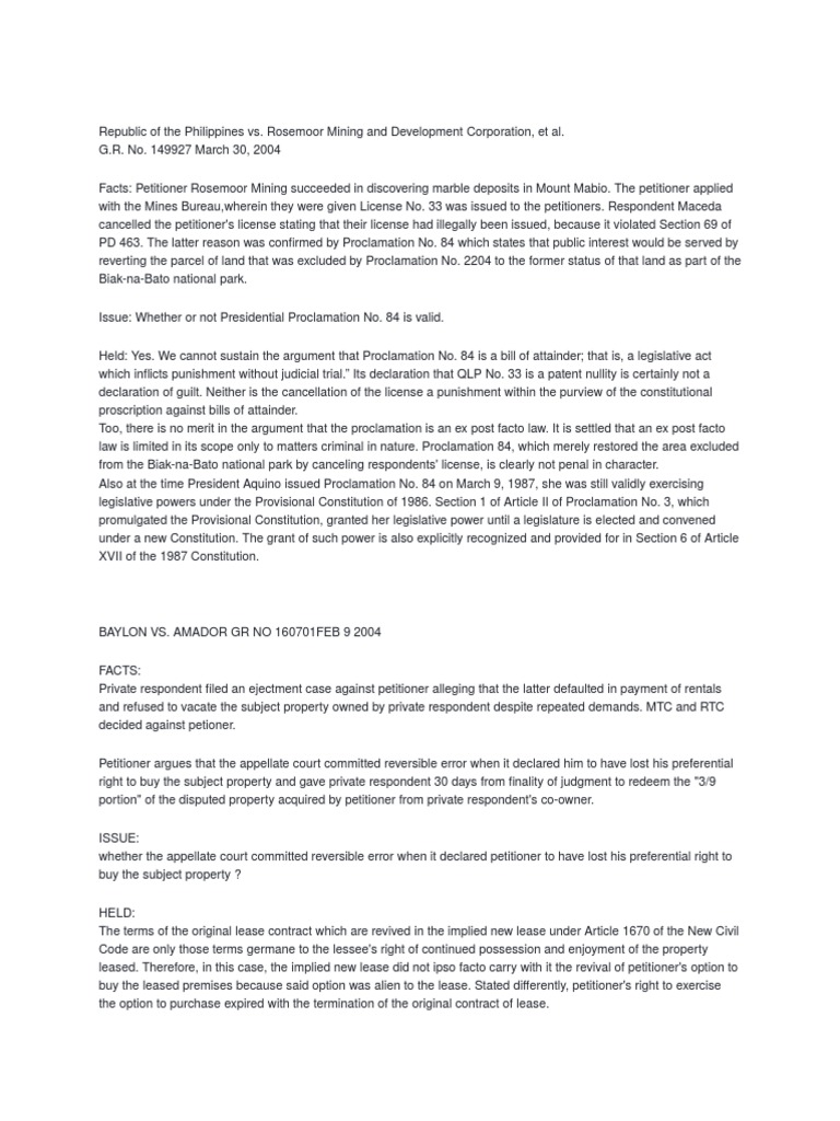 Compilation Property Case Digests | PDF | Easement | Lease