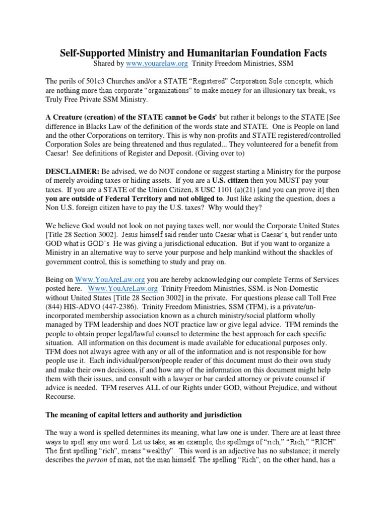 Understanding Self-Supported Ministries | PDF | Letter Case | 501(C ...