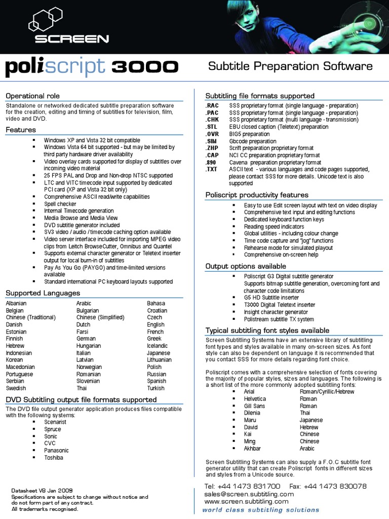 Poli Script 3000 Data Sheet | PDF | File Format | Media Technology