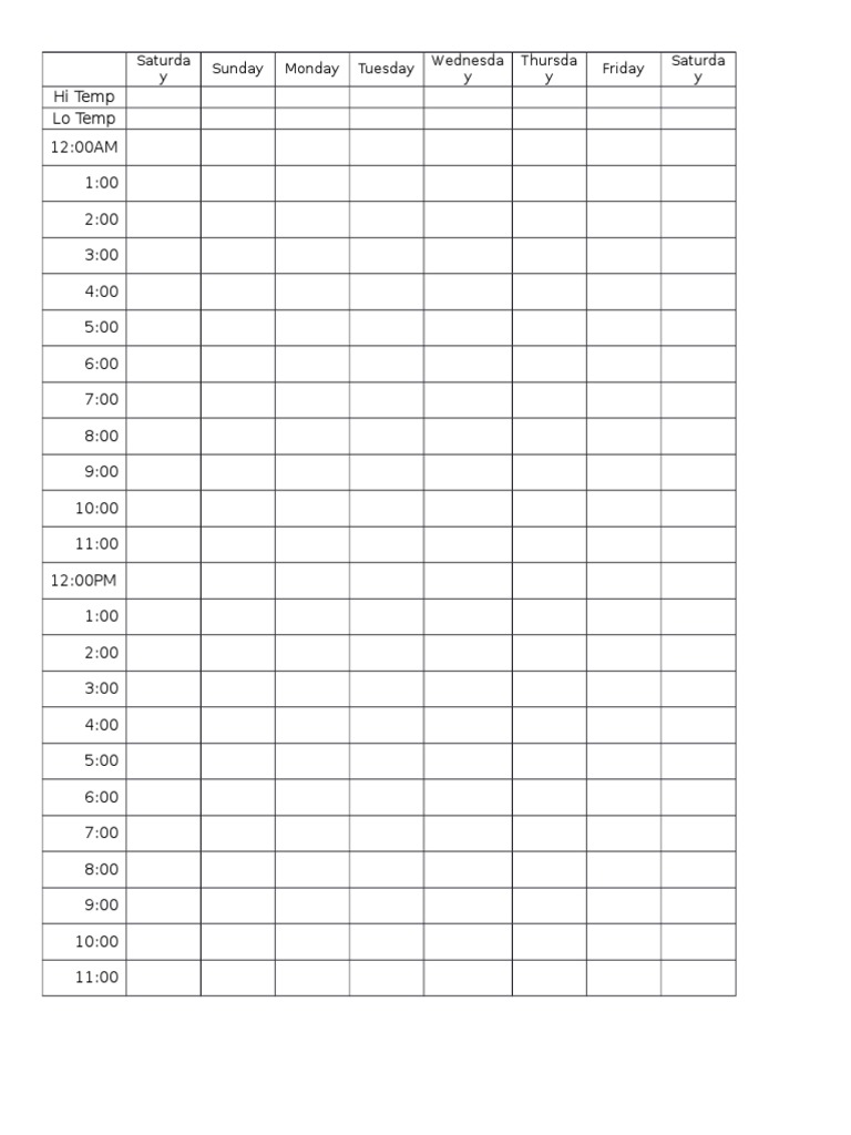 Weekly Schedule | PDF