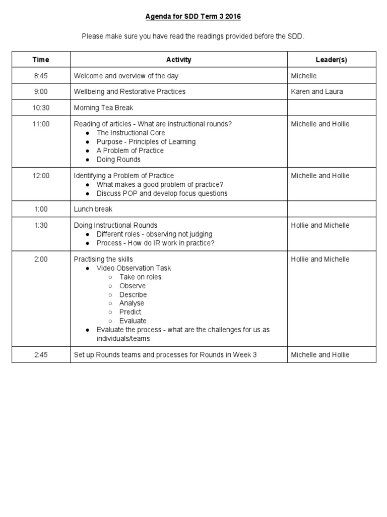 Agendaforsdd | PDF | Career & Growth | Self-Improvement
