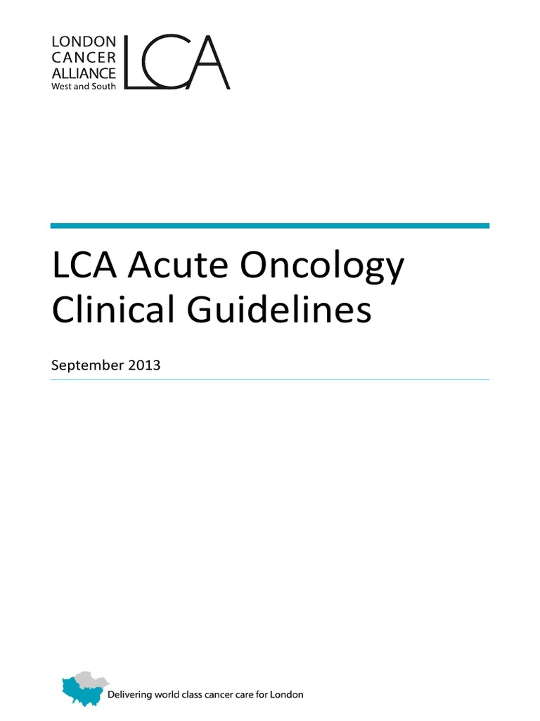 Acute Oncology Clinical Guidelines September 2013 | PDF | Chemotherapy ...