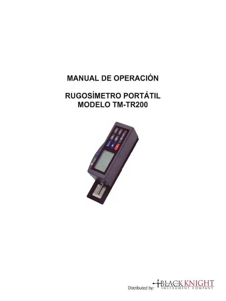 Manual de Operacion Rugosimetro TM TR200 | PDF