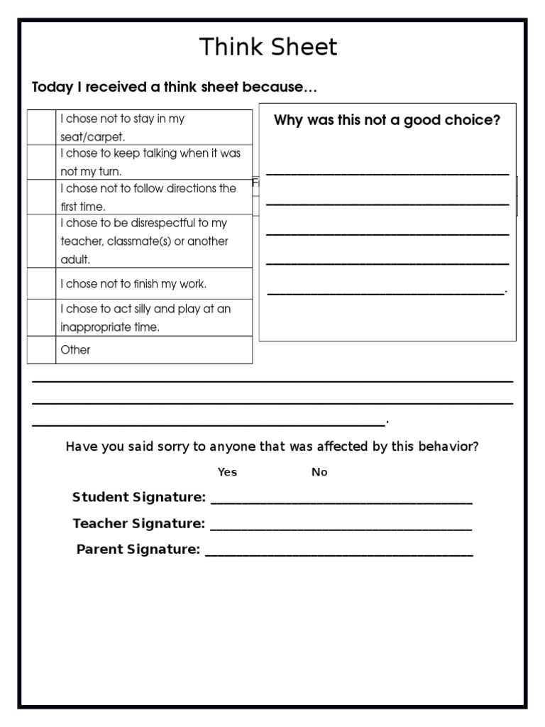 Think Sheet | PDF