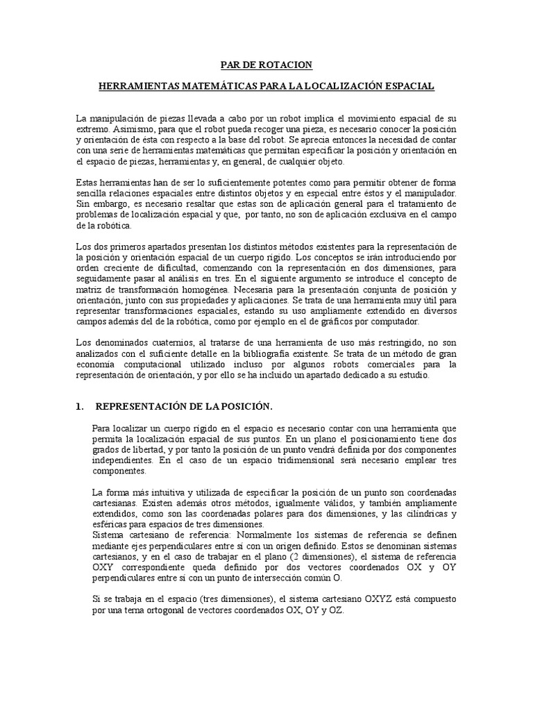Par de Rotacion | PDF | Rotación | Sistema coordinado