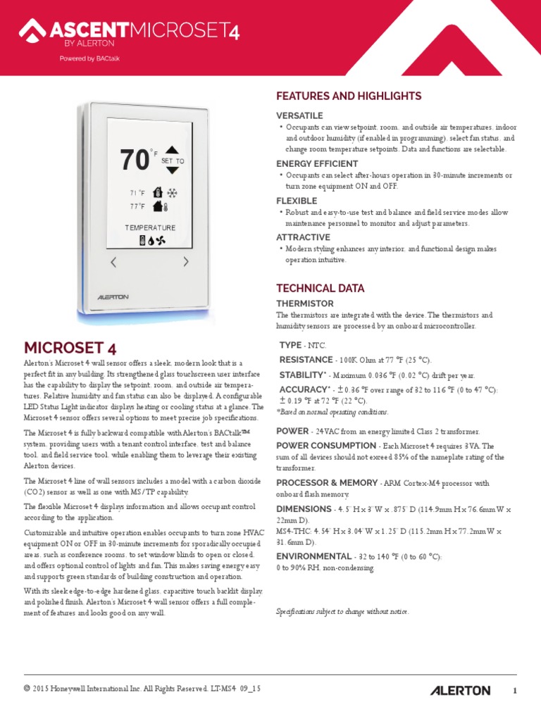 Ascent MS4 Data Sheet LT MS4!06!102615 | PDF | Hvac | Manufactured Goods