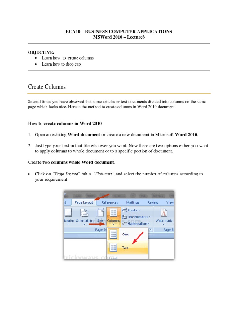 MS Word Lecture 6 | PDF