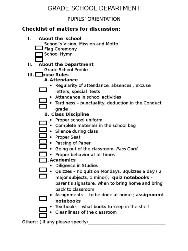 Orientation Guidelines | PDF