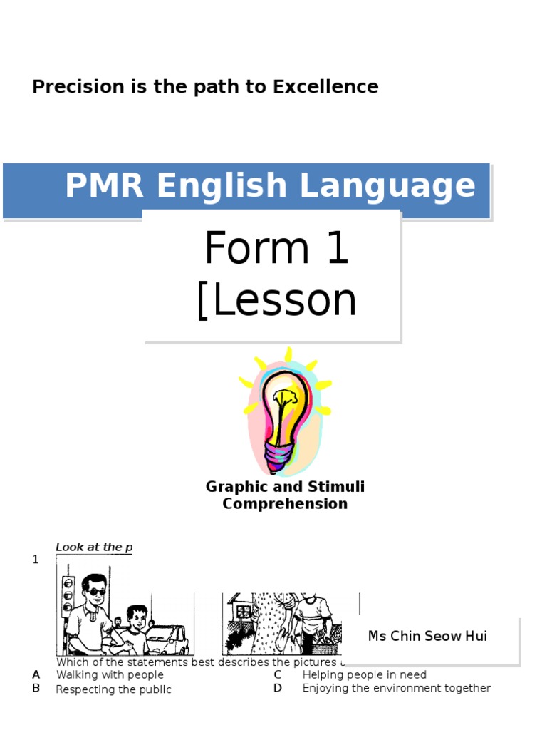 PMR English Language: Form 1 (Lesson 4) | PDF | Dentistry | Mouth