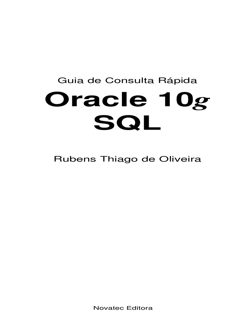 Guia de Consulta Rápida Oracle 10g SQL | PDF | Drive de disco rígido ...
