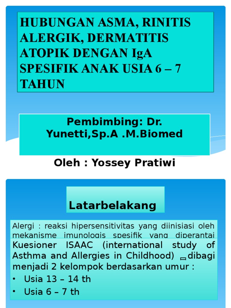 Hubungan Asma, Rinitis Alergik, Dermatitis Atopik | PDF