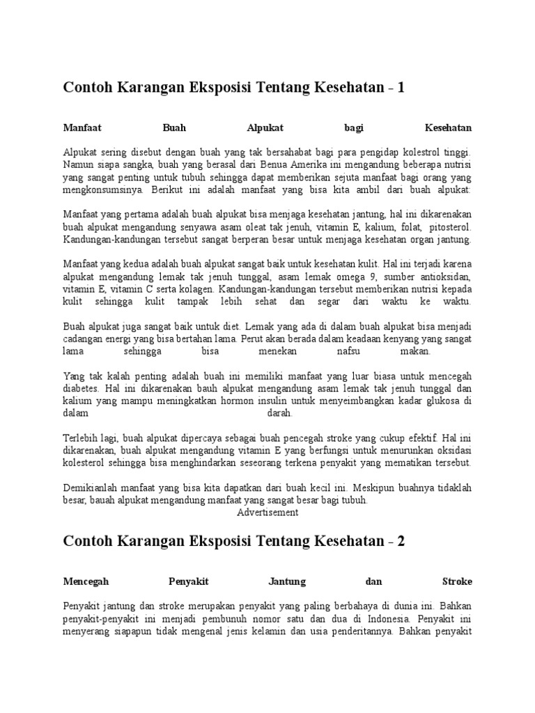 Contoh Paragraf Eksposisi, Deskriptif Dan Argumentatif | PDF