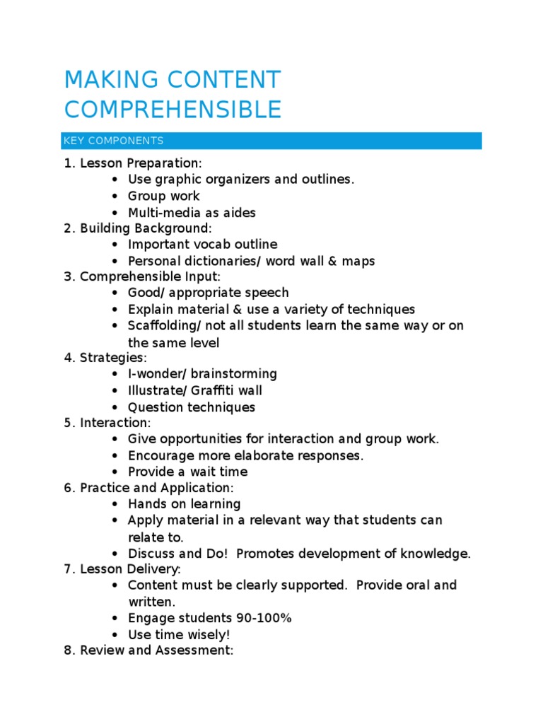 Making Content Comprehensible | PDF