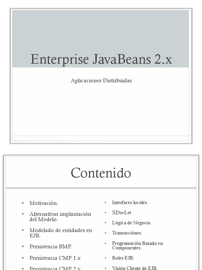 EJB2 | PDF | Enterprise Java Beans | Java (lenguaje de programación)