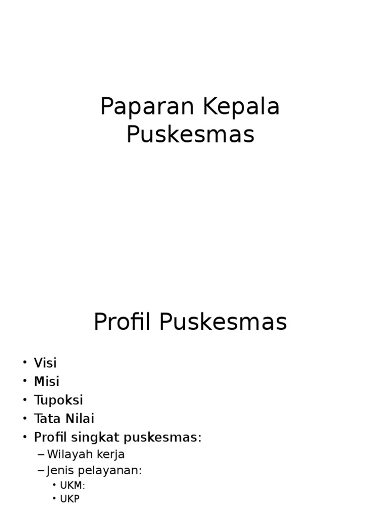 Template Paparan Kepala Puskesmas | PDF