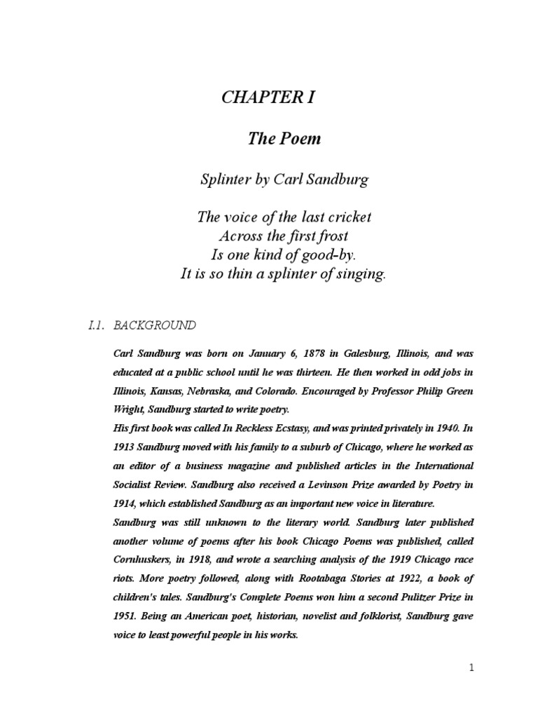 Analysis Splinter by Arin | PDF | Rhyme | Poetry