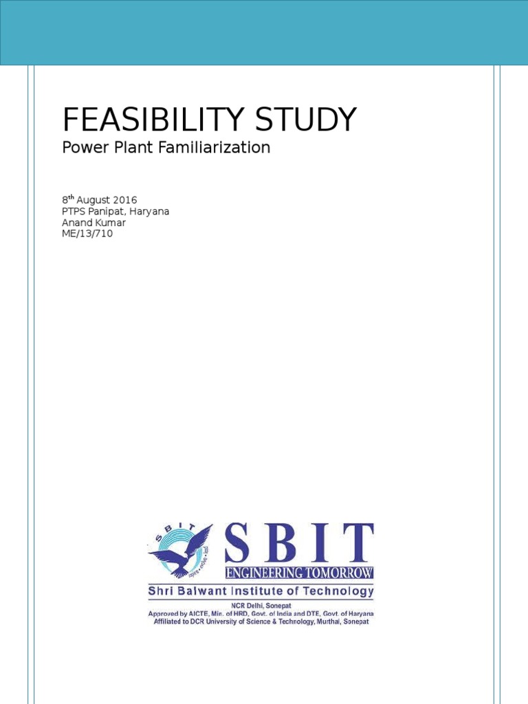 Feasibility Study: Power Plant Familiarization | PDF