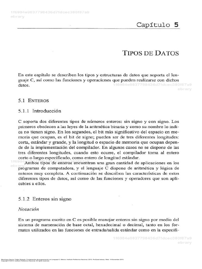 Fundamentos de Programaci N en Lenguaje C CAPITULO 5 | PDF | Ley de Propiedad | Ley del Medio ...