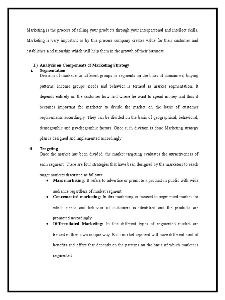 Assignment 1 | PDF | Market Segmentation | Marketing