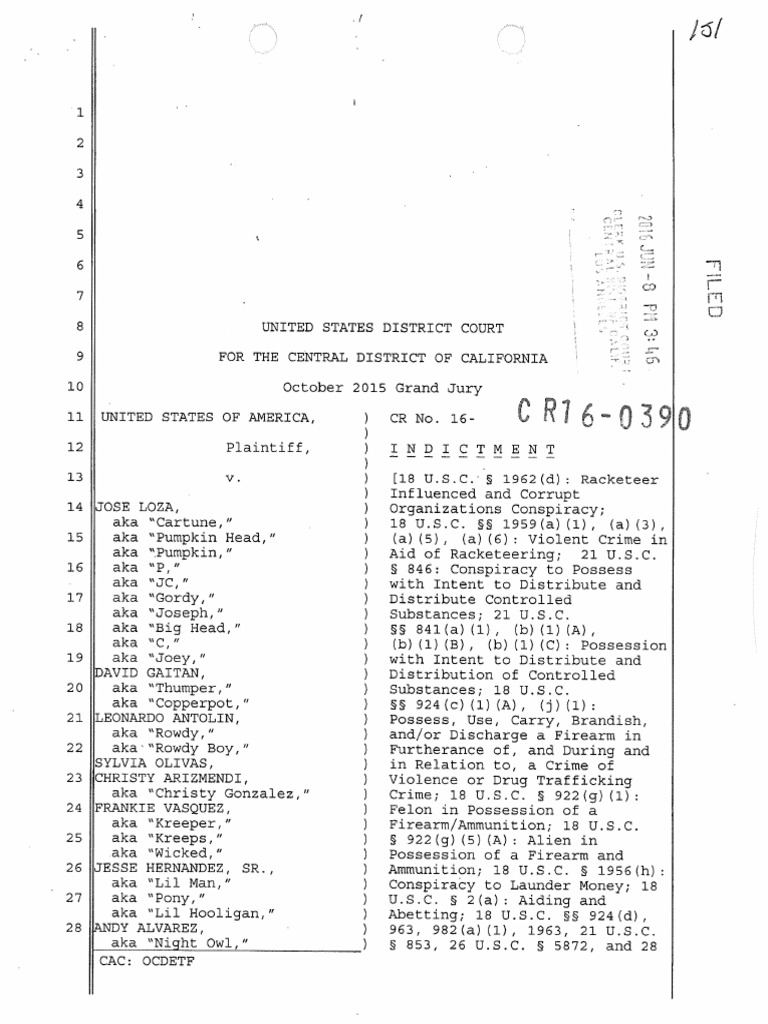 Canta Ranas Indictment PDF | PDF