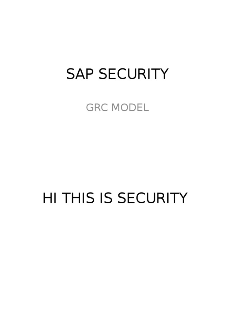 Sap Security | PDF